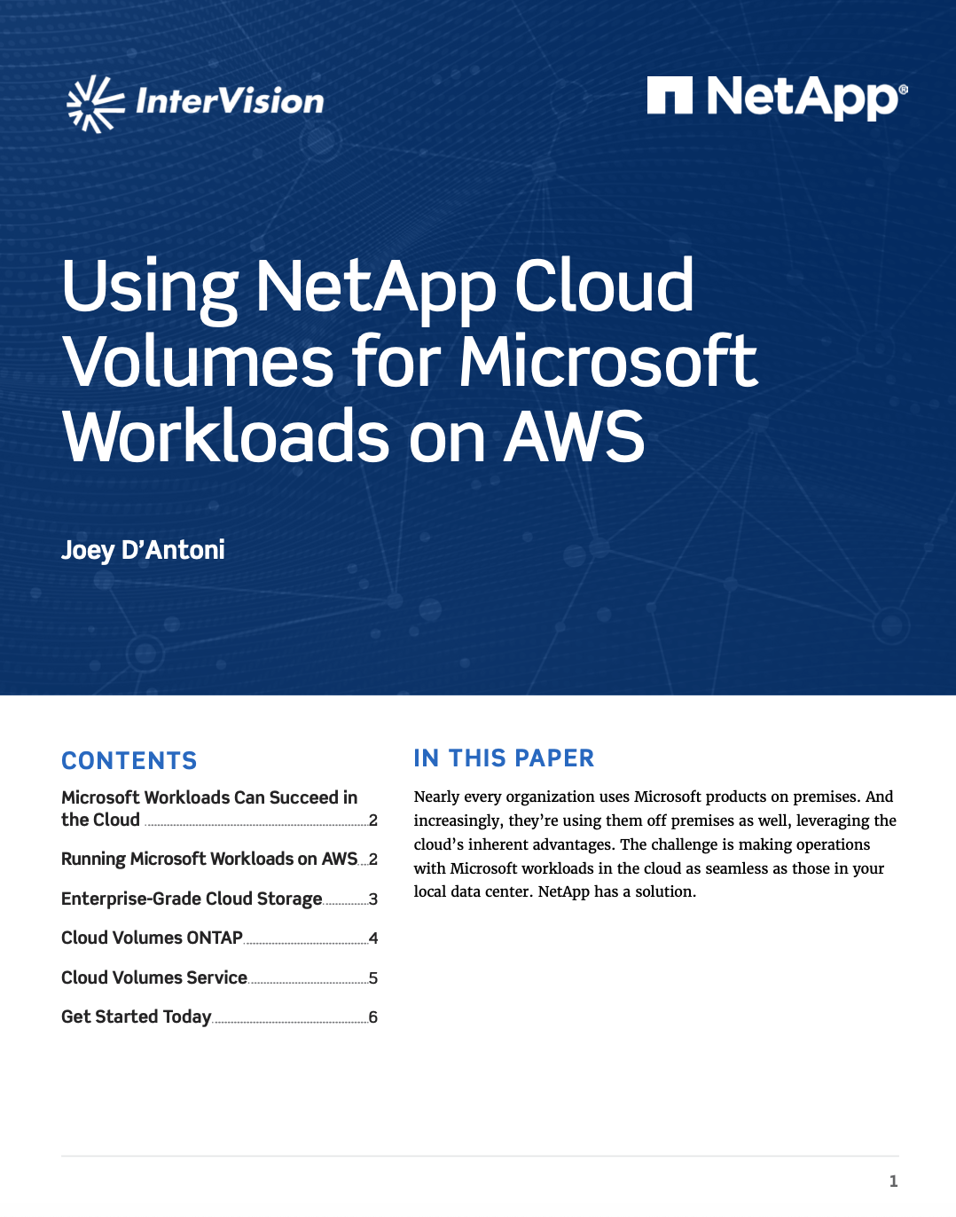 Using NetApp Cloud Volumes for Microsoft Workloads on AWS